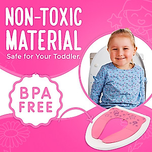 Cadily Princess Foldable Potty Training Seat. Travel Potty Seat for Toddlers. Portable Potty Seat for Toddler Travel. Baby Potty Training Toilet Seat. Kids Toilet Seat Travel Potty.Toddler Toilet Seat