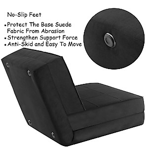 Giantex 5-Position Adjustable Convertible Flip Chair, Sleeper Dorm Game Bed Couch Lounger Sofa Chair Mattress Living Room Furniture, Black