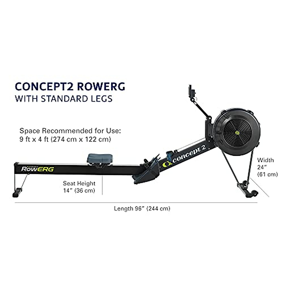 Concept2 RowErg Indoor Rowing Machine - PM5 Monitor, Device Holder, Adjustable Air Resistance, Easy Storage