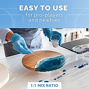 Craft Resin 1 Gallon Epoxy Resin Kit - Crystal Clear Epoxy Resin Kit & Hardener for DIY Art, Mold Casting, Jewelry Making, Coasters, Table Top, Countertop Coating - Food Safe, Heat & UV Resistant