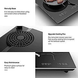 VBGK Double Induction Cooktop, 4000W Countertop Burner Hot Plate LCD Sensor Touch Energy-Saving Portable Induction Cooktops 2 Burner with Child Safety Lock & Timer, 110~120V