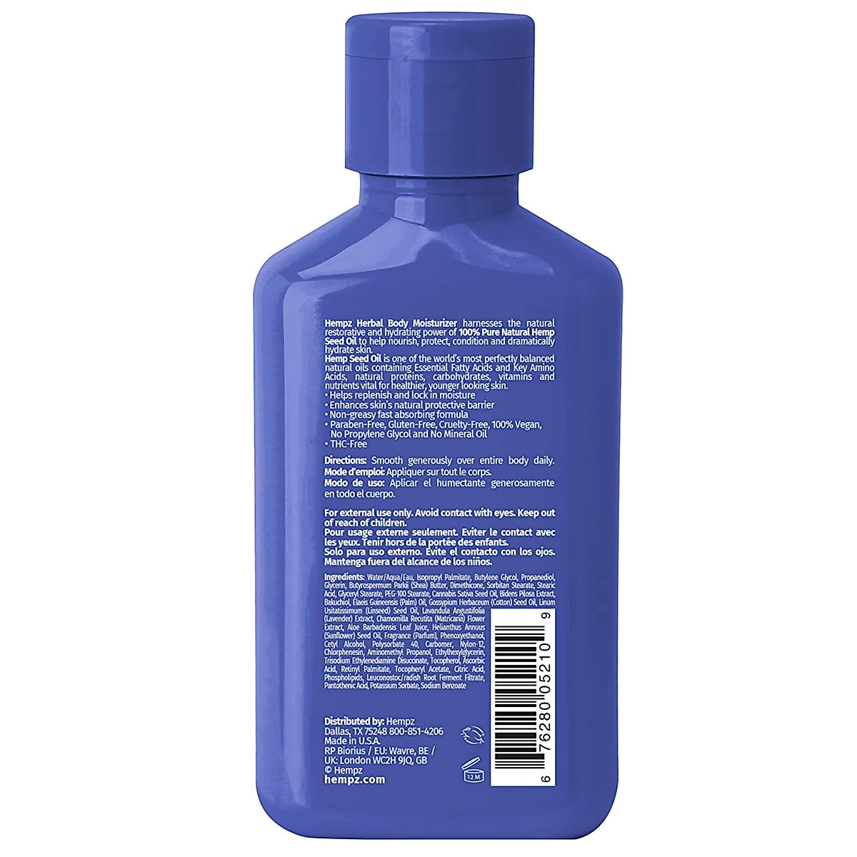 Hempz Body Lotion - Lavender & Chamomile Limited Edition Mini Daily Moisturizing Cream, Shea Butter, Aloe, Body Moisturizer - Travel Size 2.25 Fl Oz