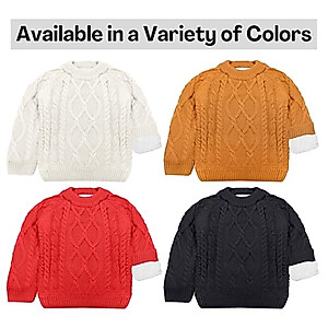 LOSORN ZPY Toddler Baby Boy Girl Cable Knit Pullover Sweater Warm Sweatshirt White 90