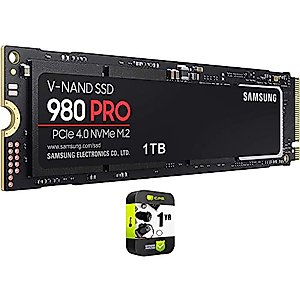 Samsung MZ-V8P1T0B/AM 980 PRO PCIe 4.0 NVMe SSD 1TB Bundle with 1 YR CPS Enhanced Protection Pack