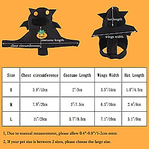 SEIS Bird Bat Costume with Wings Funny Halloween Small Pet Hoodie Pumpkin Parrot Apparel Winter Clothes for Parakeet Cockatiel Sun Conure (L (Chest Circumference 11"/28cm))