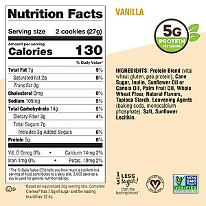 Lenny & Larry's The Complete Cremes, Sandwich Cookies, Vanilla, Vegan, 5g Plant Protein, 6 Cookies Per Pack (Box of 12)