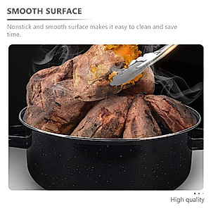 Yardwe Roasting Pan Round Round Roaster pan Enamel Covered Pot Roaster Skillet Roaster Pot Turkey