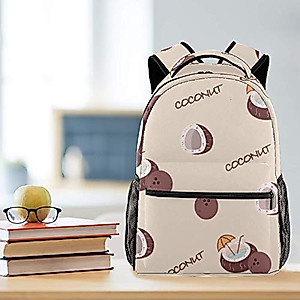 Coconuts and coconut juice Backpack Double Strap Shoulder Bag Lightweight Book Bags Laptop Backpack Waterproof Casual Daypack for Travel Work