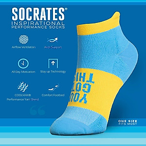 Gone For a Run Inspirational Athletic Running Socks | Women's Woven Low Cut | Inspirational Slogans | Over 25 Styles (You Got This)