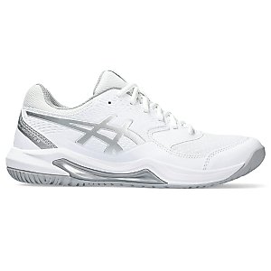 ASICS Women's Gel-Dedicate 8 Tennis Shoe, 7, White/Pure Silver