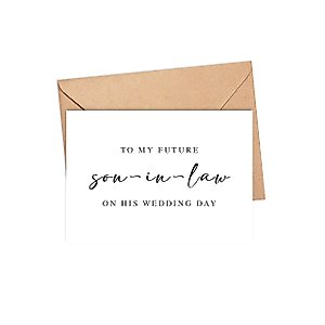 Arezzaa To My Future Son-In-Law On His Wedding Day Card - Card From Mother Of The Bride - Son In Law Gift - Wedding Day Card For Son In Law, 5 x 7 inches