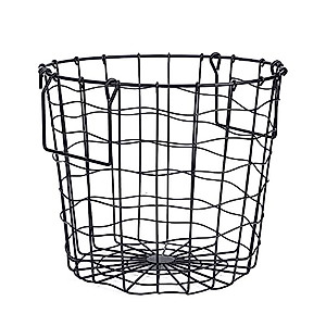 Iron Wire Laundry Hamper, Folding Laundry Storage Basket with Handles, Dirty Laundry Hamper Cart Sorter Clothes Basket Organizer