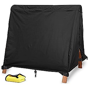 COBOAQG Patio Swing Cover a-Frame Waterproof 72 Inch Outdoor Swing Cover,420D Oxford Fabric UV Resistant Weather Protector for Patio Garden Hammock A-Frame Swing (Black)