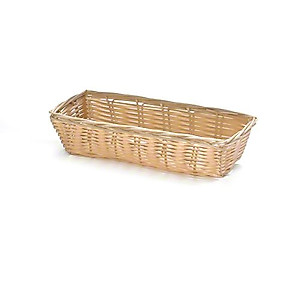 Tablecraft 9" Rectangular Natural Handmade Cracker Basket [Set of 12]