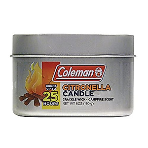 Coleman Scented Outdoor Citronella Candle with Wooden Crackle Wick - 6 oz