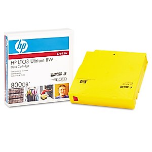 HP C7973A 1/2-Inch Ultrium LTO-3 Cartridge, 2200ft, 400GB Native/800GB Compressed Capacity