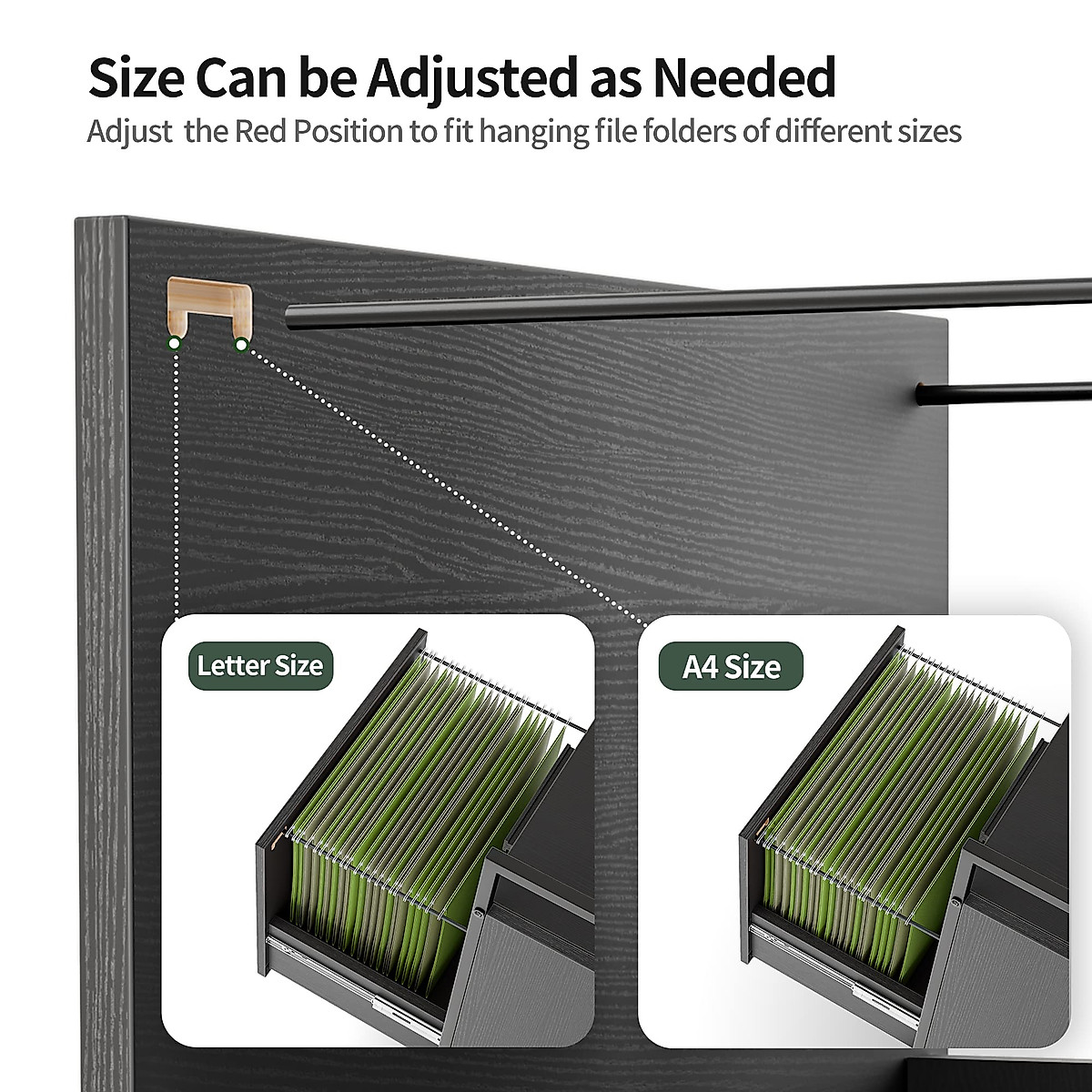 FEZIBO 2-Drawer Mobile File Cabinet, Wood Rolling Filing Cabinet for A4/Letter Size, Printer Stand, Storage Cabinet for Home Office, Rustic Brown