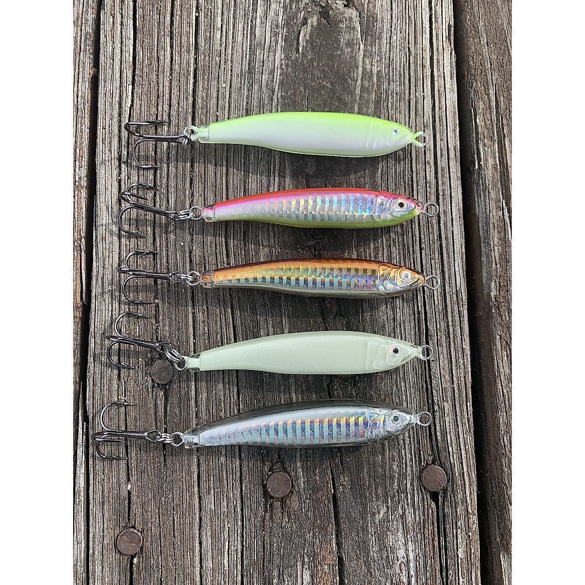 Epoxy Resin Fishing Jig Lure (Silver 2 inch / 0.5 Ounce) - Great for Striped Bass, Tuna and Other Game Fish