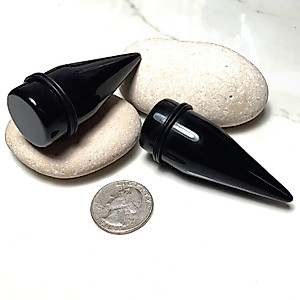 BodyJ4You 36PC Ear Stretching Kit - 00G-25mm Big Gauges - Black Surgical Steel Single Flare Tunnels Plugs Acrylic Tapers - Stretchers Weights Expanders Eyelets