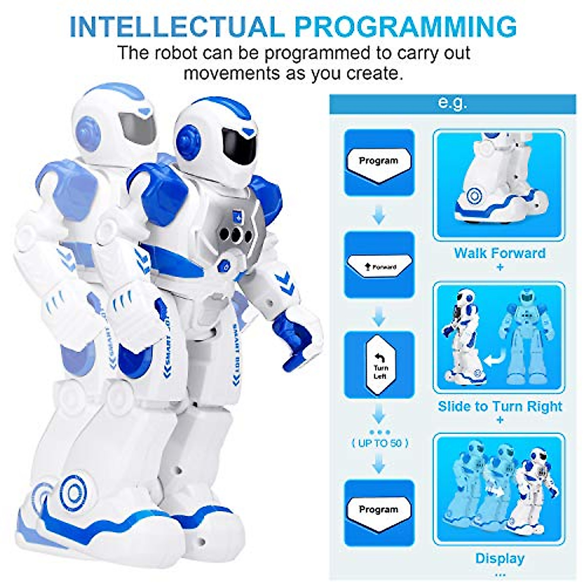 KingsDragon Robots Toy for Kids, RC Gesture Sensing Toy, Interactive Walking Singing Dancing Robot Birthday Gift Presents for Boys Girls Age 3 4 5 7 8 9 Years Old