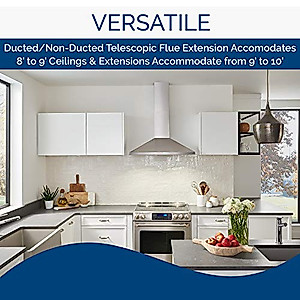 Broan-NuTone BWP2366SS Convertible Wall-Mount LED Lights Pyramidal Chimney Range Hood, 630 MAX Blower CFM, 36-Inch, Stainless Steel