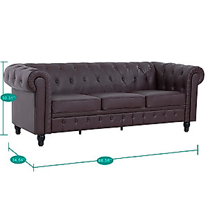 Naomi Home Emery Sofa Espresso/Air Leather