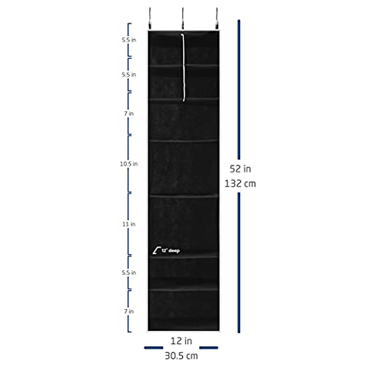 9 Shelf Hanging Closet Organizer with 5 Drawer Organizers, Baby Nursery Closet, Diaper Caddy Organizer, Slotted Storage Baskets, Hanging Drawers, Dorm Room Closet with Foldable Cube Storage Bins