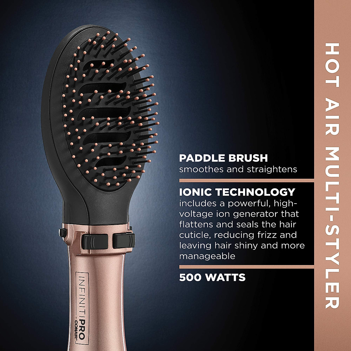 Conair Hot Air Multi-Styler, Rose Gold, Ceramic, Corded Electric, Volumize, Curl, Wave, Smooth