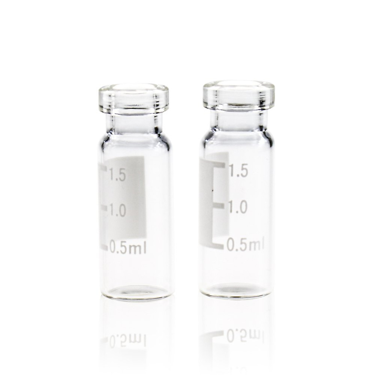 ALWSCI Clear Glass Flat Base Vial, 11 mm Wide Opening Crimp Top Vial, 2 mL Capacity, Pack of 100