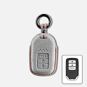 FDAIUN Three-dimensional Car Key Bag Key Chain Holder For Honda Key Fob Holder Auto Key Case Protector (Grey)