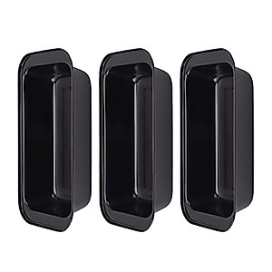 Baking Loaf Bread Pan, Reusable and Durable 3PCS Black Non Stick Coating Rectangular Mould Pan for Home Kitchen