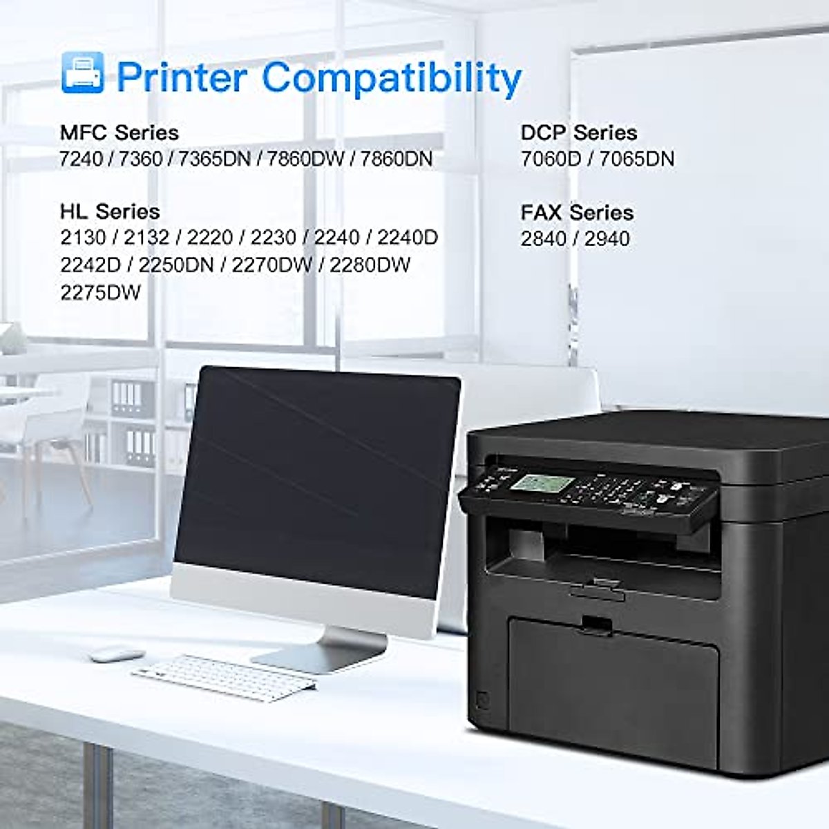 LxTek Compatible Toner Cartridge Replacement for Brother TN450 TN420 TN 450 to use with HL-2270DW MFC-7360N MFC-7860DW MFC-7460DN MFC-7460DN DCP-7065DN (2 Black)