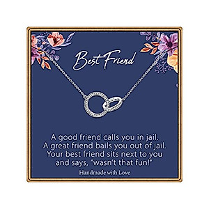 IEFLIFE Best Friend Necklace Friendship Gifts, Best Friend Necklaces BFF Gifts Two Circle Necklace Gifts for Best Friend Woman BFF Necklace Friendship Gifts for Women