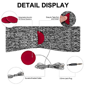 ASIILOVI Sleep Headphones & Ear Warmers Headband Headphones & Ear Muffs Ear Covers with Ultra-Thin HD Stereo Speakers for Outdoor Sports Running Nap Sleeping ASMR & Daily Wear (Wired-Twist Gray)