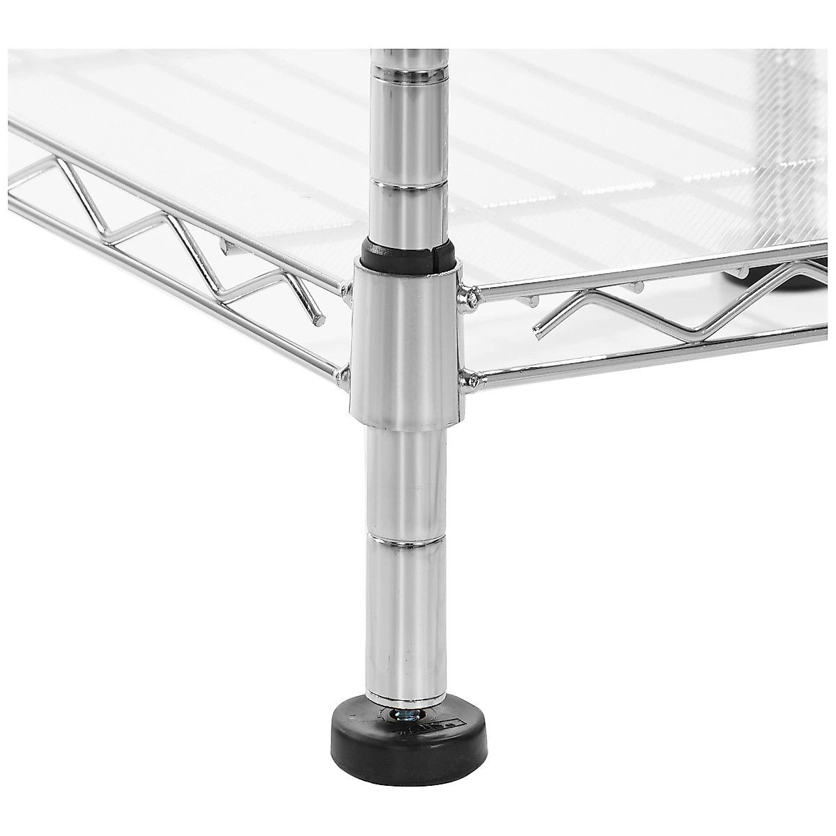 Amazon Basics Expandable Metal Hanging Storage Organizer Rack Wardrobe with Shelves, 57-80 x 14 x 72 inches (LxWxH), Chrome