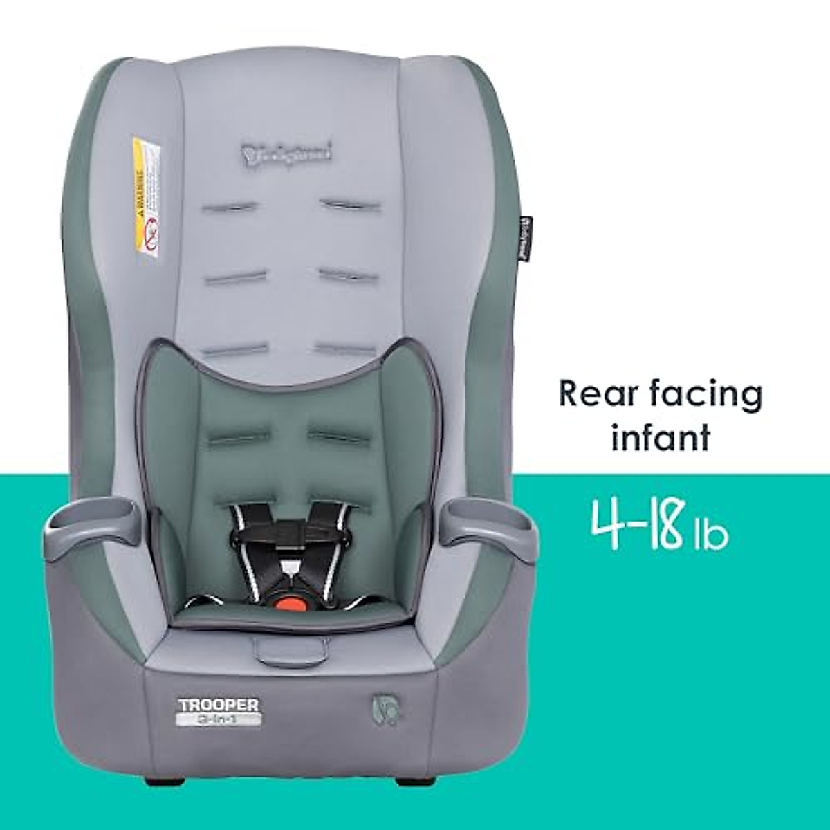 Baby Trend Trooper 3-in-1 Convertible Car Seat, Dash Sage