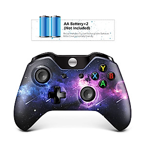 Replacement for Xbox One Controller Wireless with Two Custom Thumb Grips, SAMINRA Custom Design with 3.5mm Audio Jack, Compatible with Xbox Series X/S/Xbox One X/S/Window 10 (Galaxy)