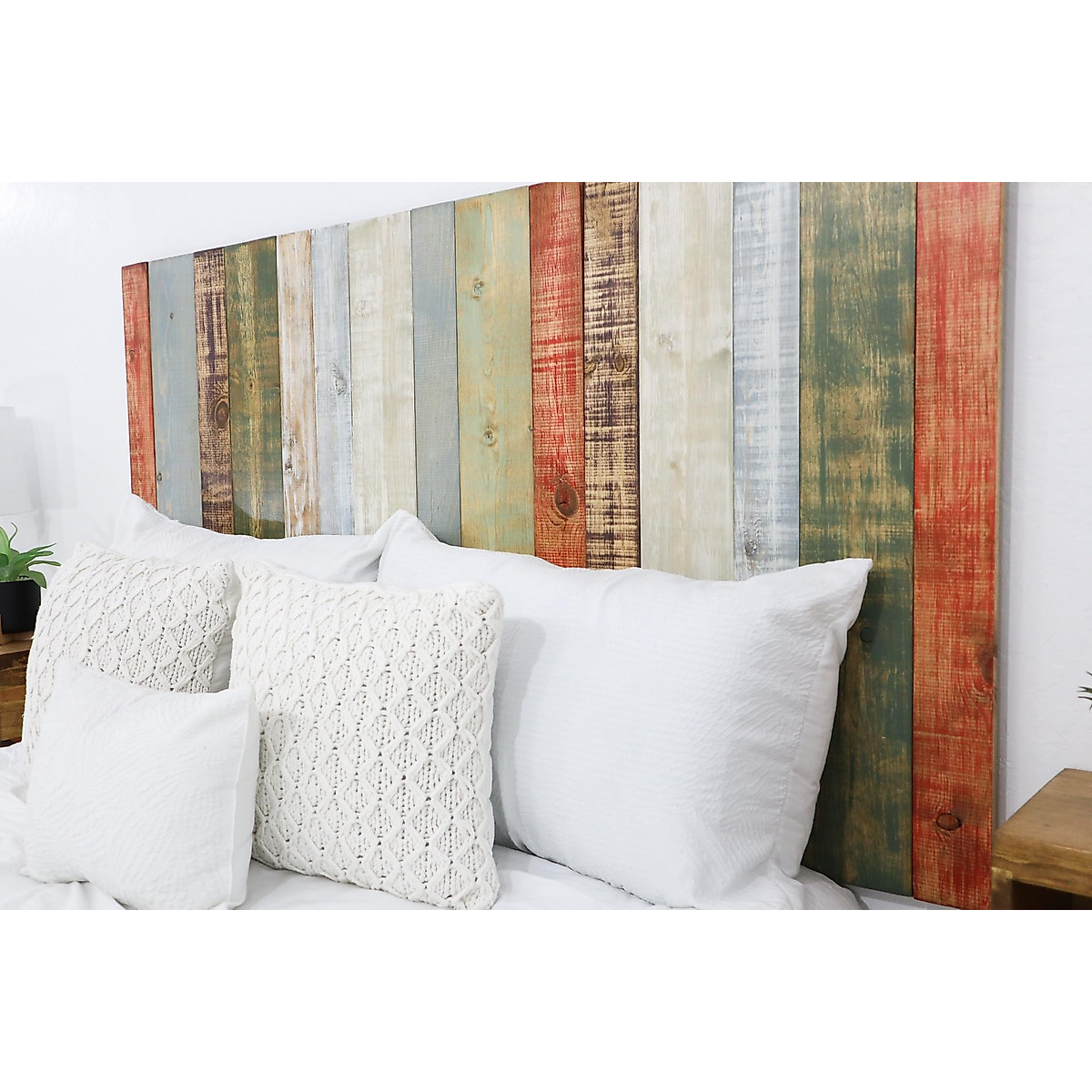 Barn Walls Retro Mix Headboard Full Size, Hanger Style, Handcrafted. Mounts on Wall. Easy Installation