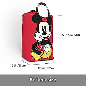 Red Laundry Hamper Foldable Square Laundry Basket Waterproof for Washing Storage, 50L