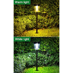 JSOT Solar Pathway Lights Outdoor Waterproof Color Changing,2 Modes Auto On/Off Solar Powered Lights for Garden Backyard Driveway Landscape 6 Pack