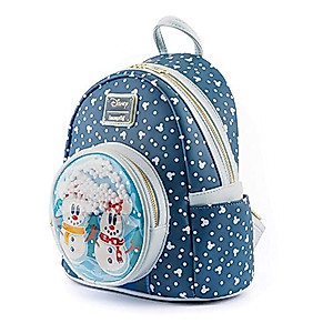 Loungefly Disney Snowman Mickey Minnie Mouse Snowglobe Womens Double Strap Shoulder Bag Purse