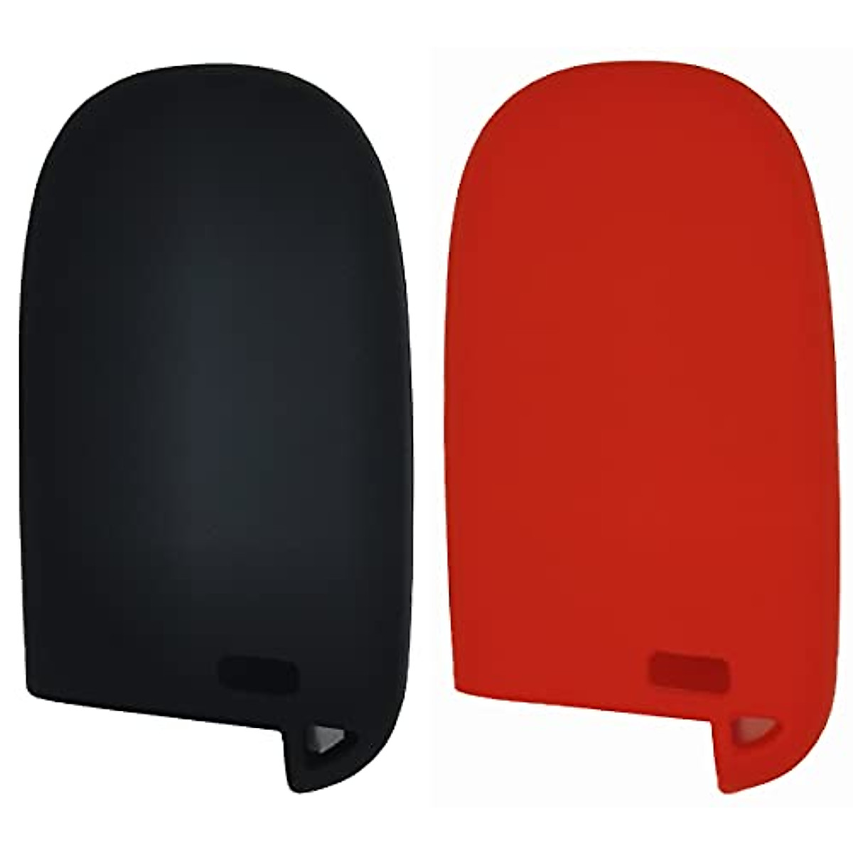 REPROTECTING Silicone Rubber Key Fob Cover Compatible with 2011-2021 Chrysler 200 300 Dodge Challenger Charger Dart Durango Journey Fiat 500 L X Jeep Cherokee Compass Grand Renegade (Black Red)