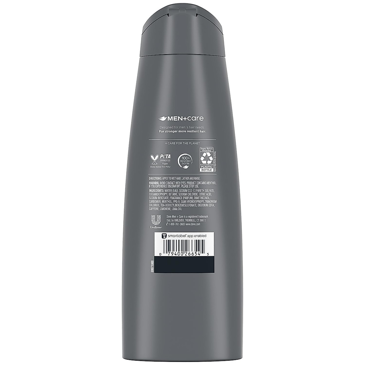 Dove Men+Care Fortifying 2 in 1 Shampoo and Conditioner, Fresh and Clean for Normal to Oily Hair with Caffeine and Menthol to Help Strengthen & Nourish Hair, 12 fl oz, Pack of 6