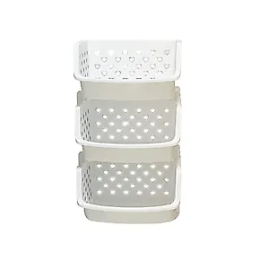 CROWN Plastic Stackable Storage Bins (3 PCS) | Stackable Bins For Organizing Food, Kitchen, and Bathroom Essentials