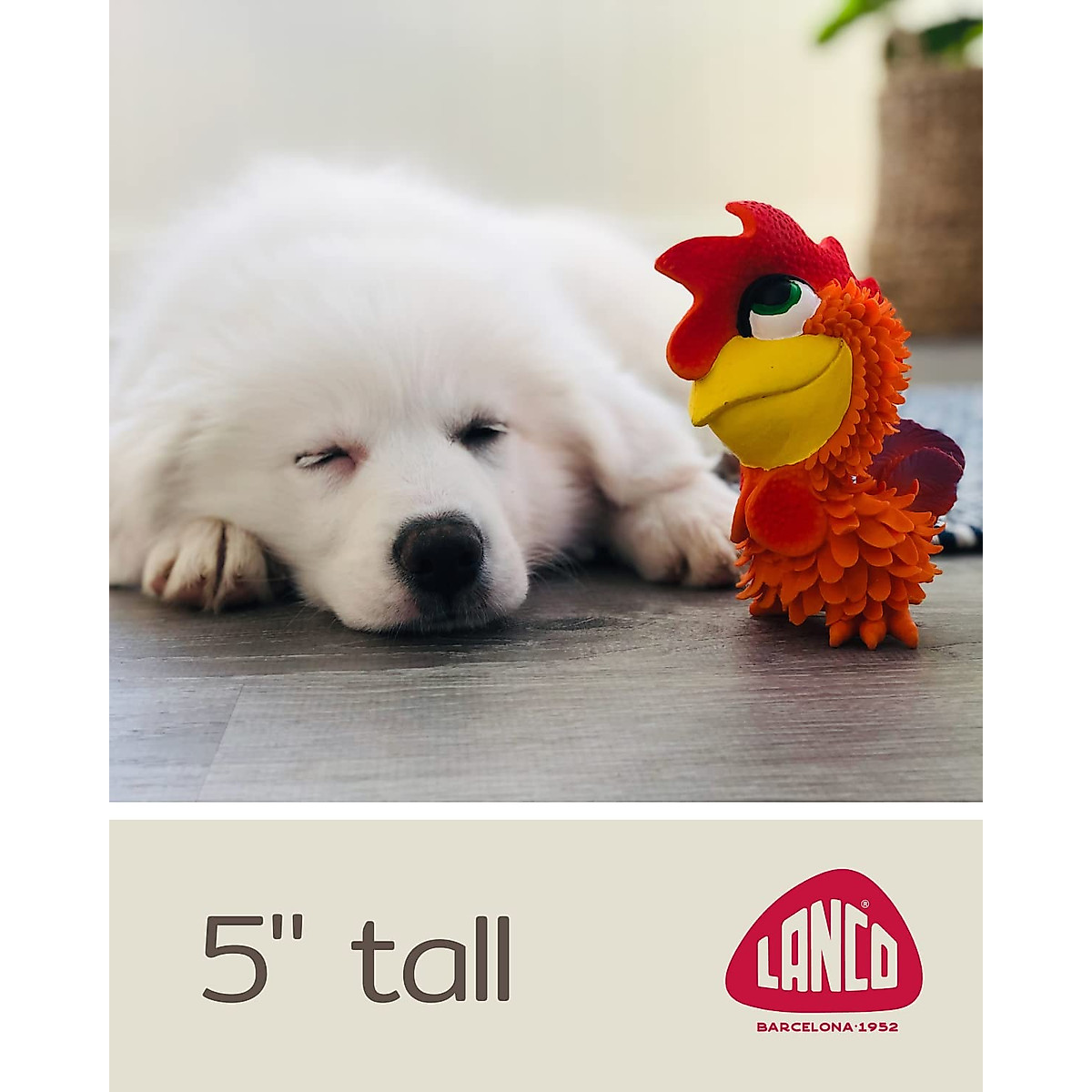 Puppy Toys - Squeaky Dog Toy - Natural Rubber Latex - Sensory Dog Toy - 5" Tall - Medium Breeds & Puppies - Complies with Same Safety Standards as Baby Toys