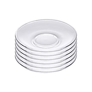 Sizikato 6pcs Clear Glass Snack Plate, Restaurant Dessert Plate, Tea Table Decoration Tea Bag Holder. 4 Inch