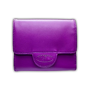 Big Skinny Women's Trixie Leather Tri-Fold Slim Wallet, Holds Up to 30 Cards, Plum Purple