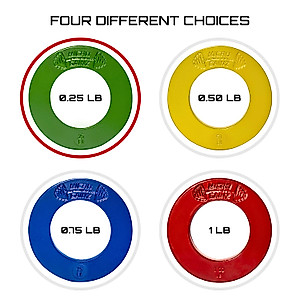 Micro Gainz Multi-Color Calibrated Fractional Weight Plates Set of 2 Pieces, Choose Set (.25LB-1LB), Designed for Olympic Barbell Weights for Strength Training, Made in USA (Green .25 lb)