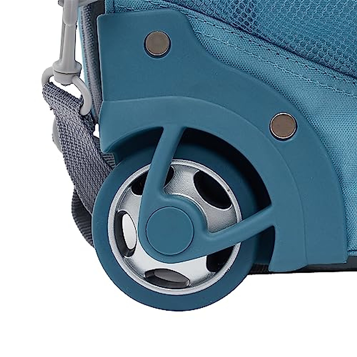 Travelers Club Rolling Backpack with Shoulder Straps, Aqua, 18-Inch