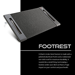 X-Chair Under Desk 3” Footrest - Ergonomic Foot Rest for Under Desk/Adjustable Lower Body & Lumbar Support/Long Lasting Durable Aluminum Frame/Sit Comfortably/Perfect for Office or Home Desk